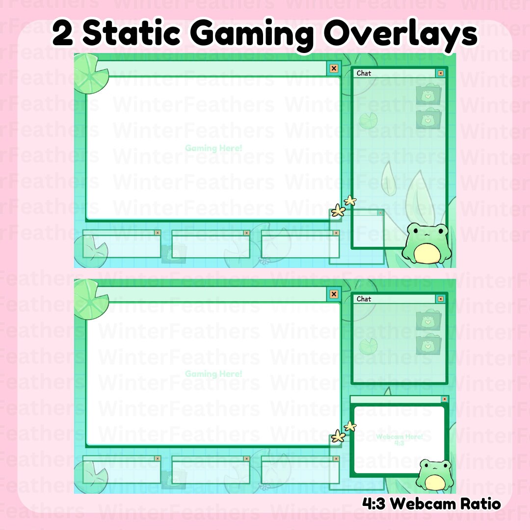 Animated Cute Frog Twitch Overlay Package, Animated Intermissions ...