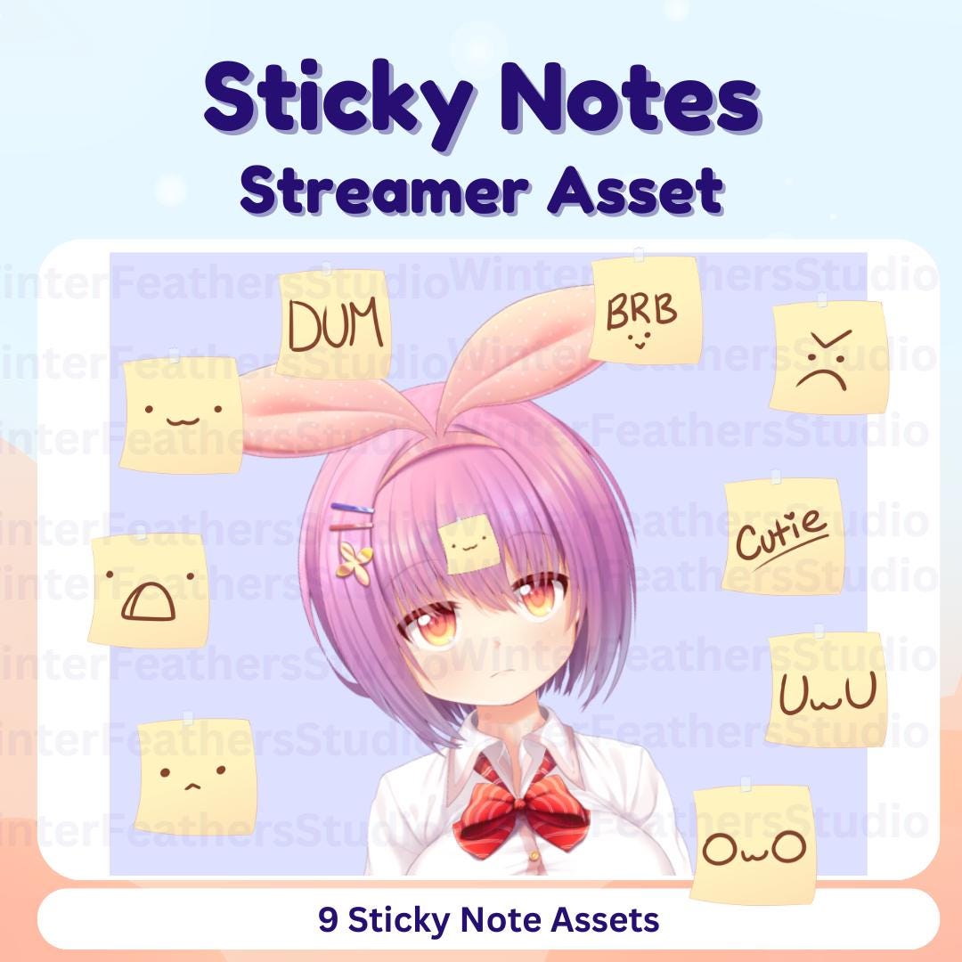Vtuber Asset | Sticky Notes | Graphics for Streaming | Twitch | Vtube ...