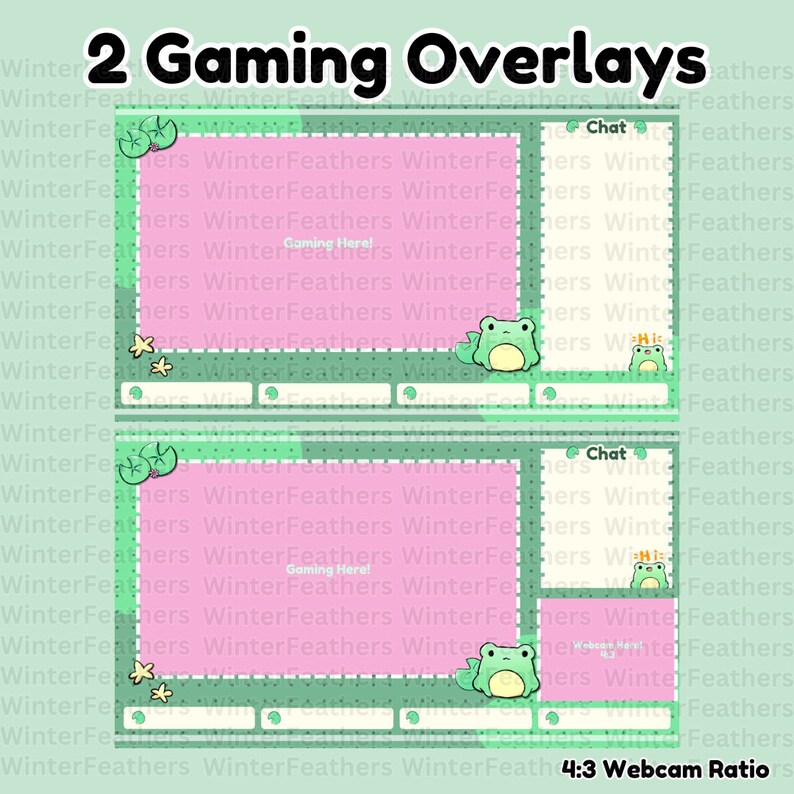 Animated Cute Frog Twitch Overlay Package, Animated Intermissions ...