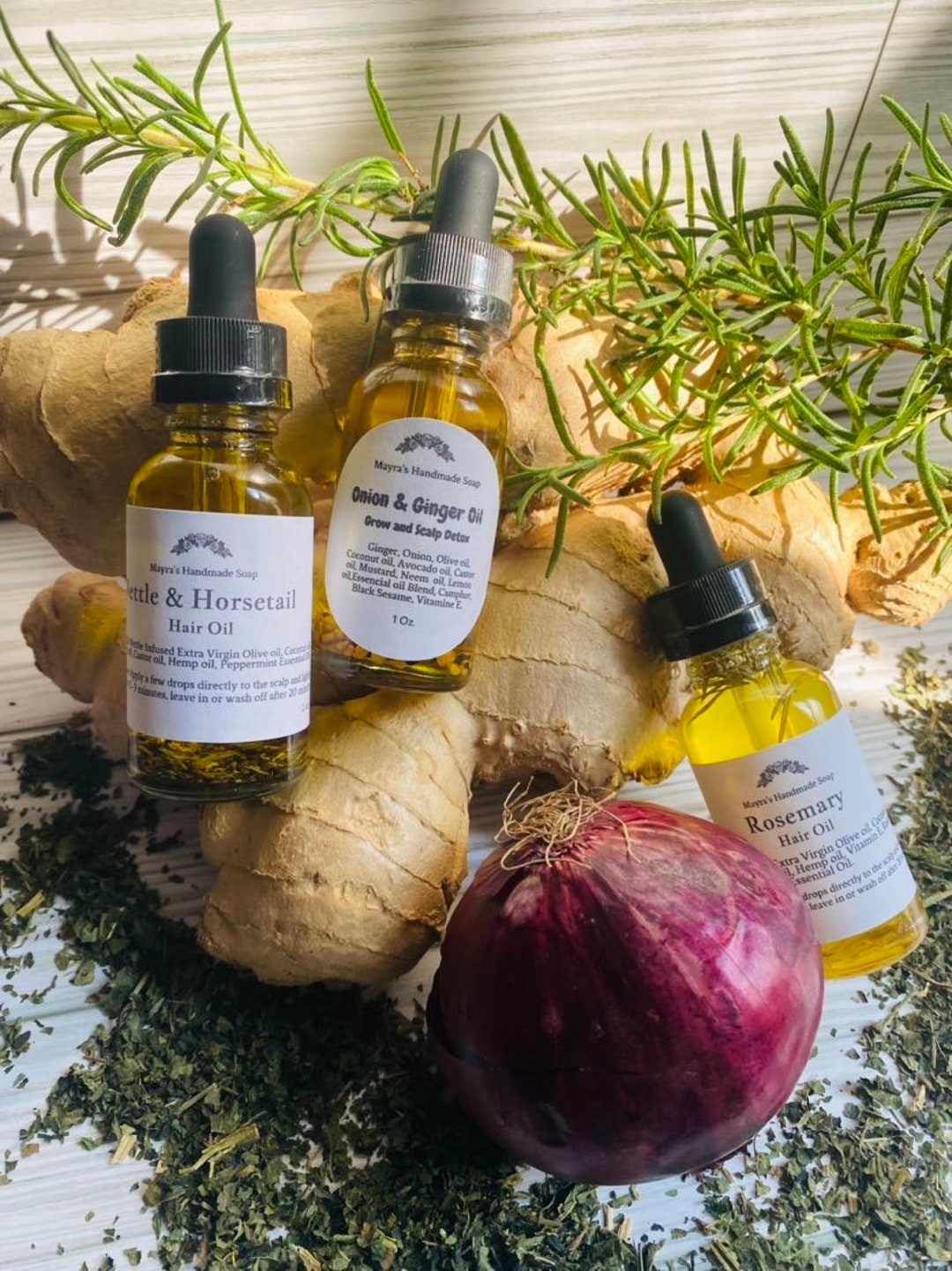 Hair Oil Bundle: Infused Oil Rosemary, Nettle, and Onion - Etsy