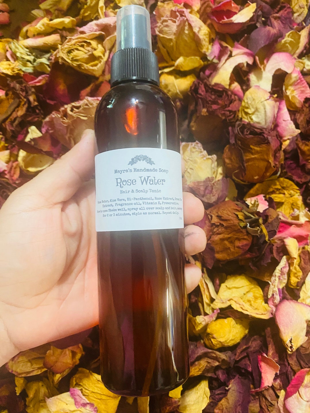 Rose Water Hair and Scalp Tonic | Oil Free| All Natural| Handmade - Etsy