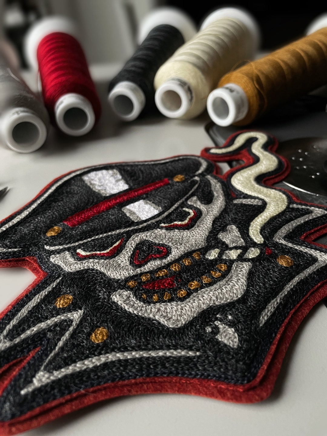 Bootleg Biker Skull Patch - Etsy