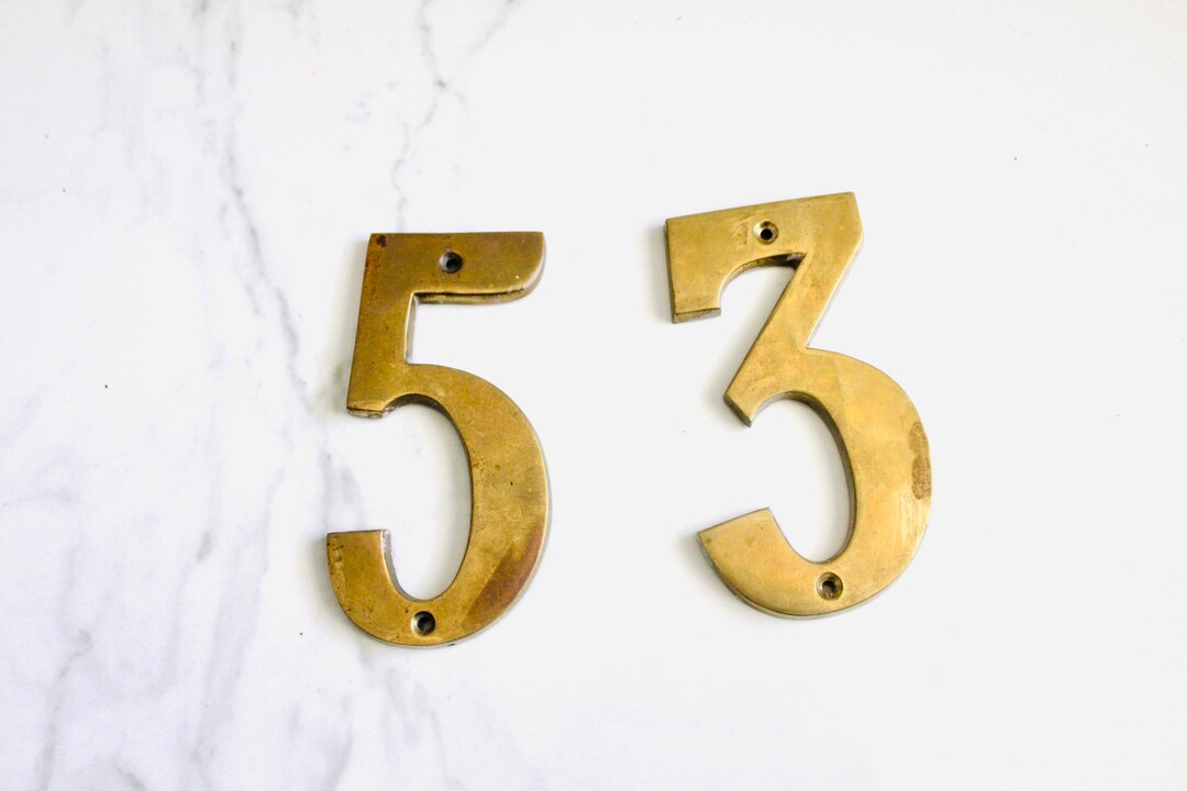 Brass Address Numbers Vintage Address Numbers - Etsy