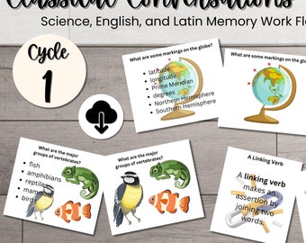 CC Cycle 1 Science English & Latin Review Memory Master Cards, on the ...