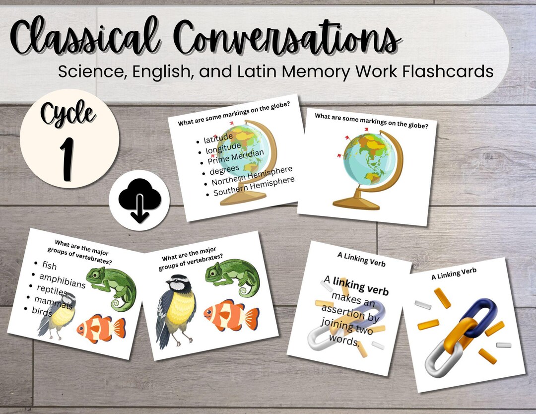 CC Cycle 1 Science English & Latin Review Memory Master Cards, on the ...