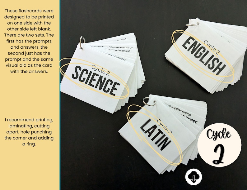 CC Cycle 2 Science English & Latin Review Memory Master Cards, on the ...