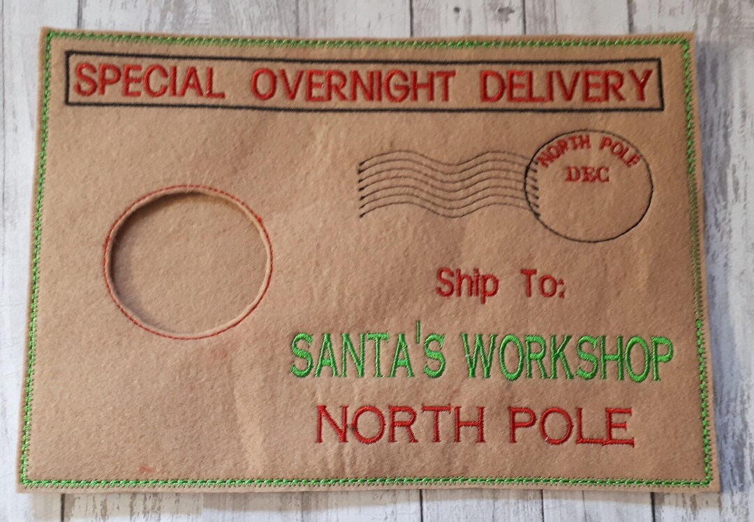 North Pole Christmas Elf Arrival Departure Envelope - Etsy