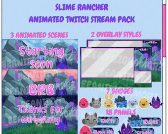 Animated Twitch Overlay Package: 5 Kawaii Slime Rancher Themed - Etsy