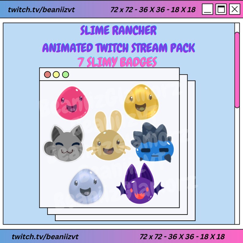 Animated Twitch Streamer Package: Kawaii Slime Rancher Themed Overlay ...