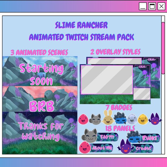 Animated Twitch Streamer Package: Kawaii Slime Rancher Themed - Etsy