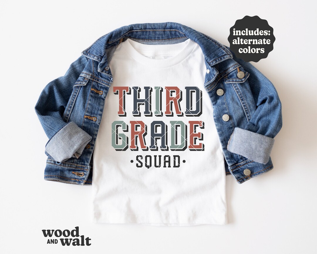 Third Grade Squad SVG PNG | Kids School Shirt SVG | Back to School Svg ...