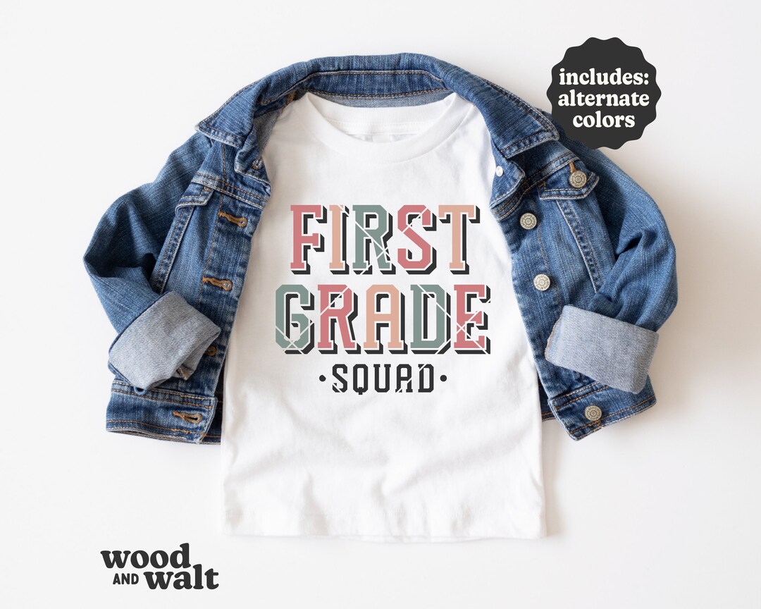 First Grade Squad SVG PNG | Kids School Shirt SVG | Back to School Svg ...