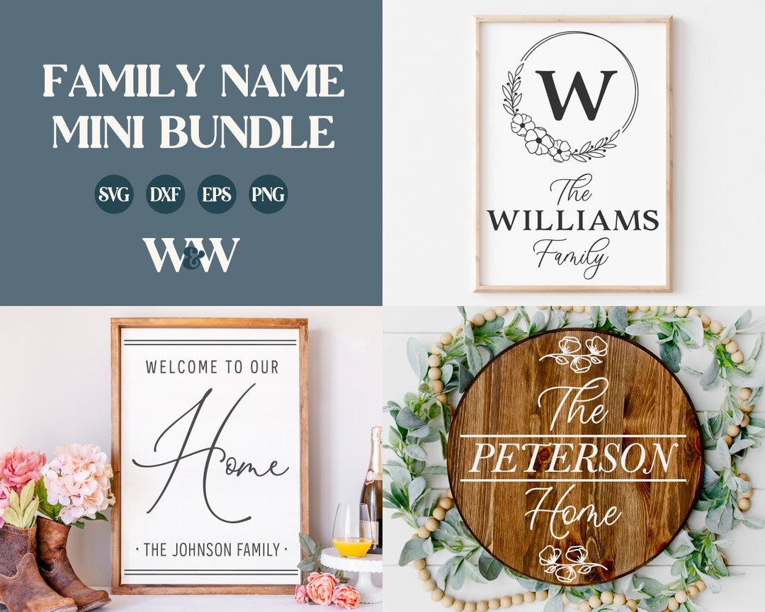 Family Name SVG Bundle Welcome Family Name SVG Farmhouse Last Name SVG ...