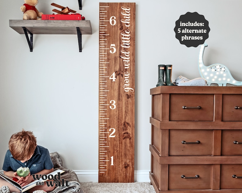 Kids Growth Chart SVG | Farmhouse Growth Ruler Design | Kids Height ...