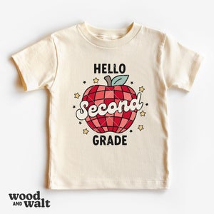 Hello Second Grade SVG PNG | Disco Apple SVG | Retro Back to School Svg ...
