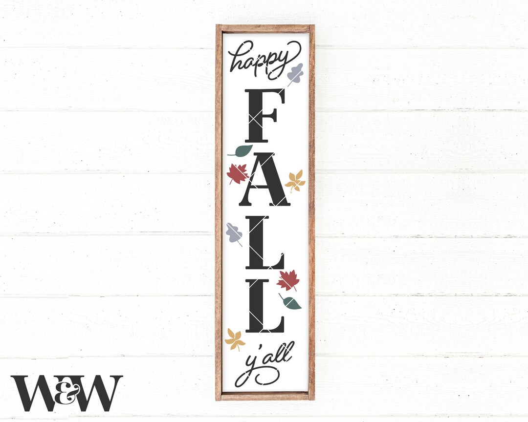 Happy Fall Y'all SVG Fall Vertical Sign SVG Fall - Etsy