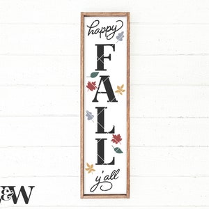 Happy Fall Y'all SVG Fall Vertical Sign SVG Fall - Etsy