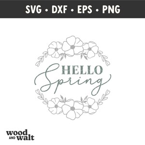 Round Hello Spring SVG | Welcome Spring Sign SVG | Spring Flowers SVG ...