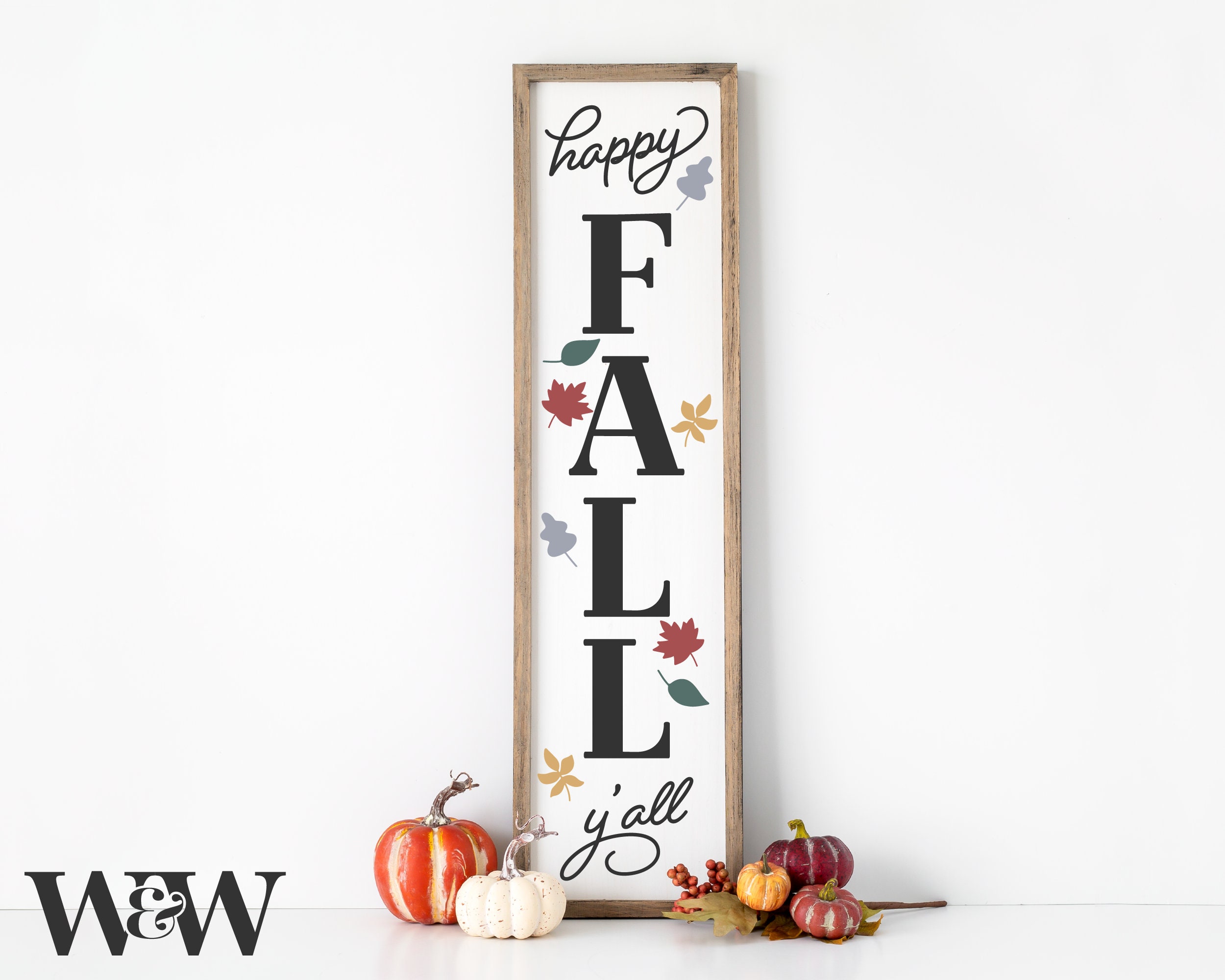 Happy Fall Y'all SVG Fall Vertical Sign SVG Fall | Etsy