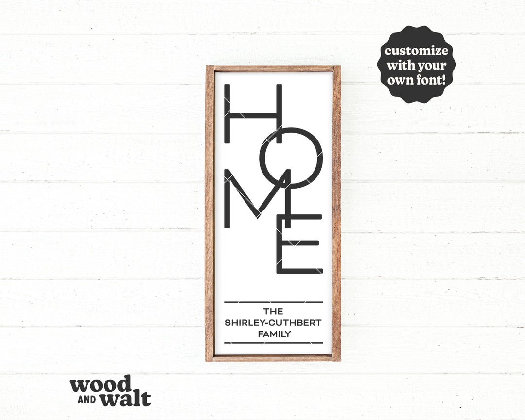 Modern Home Sign SVG | Entry Porch Cut File | Family Name | Geometric ...