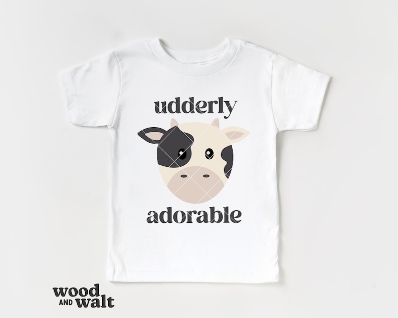 Udderly Adorable SVG | Baby Onesie Sublimation | Kids Animal T-shirt ...