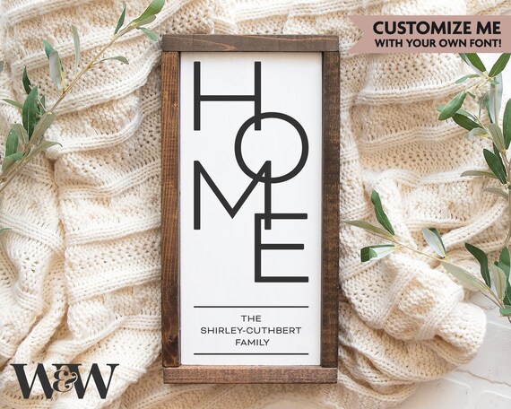 Modern Home Sign SVG Entry Porch Cut File Family Name | Etsy Canada