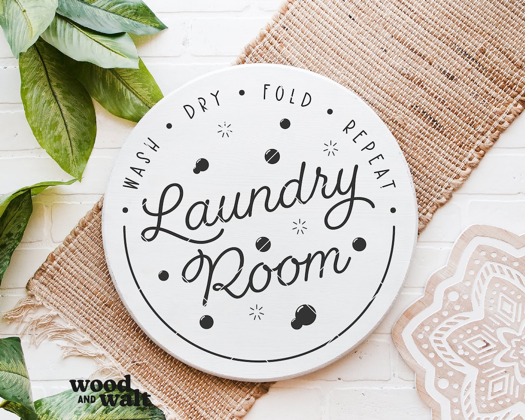 Laundry Room SVG | Laundry Cut File | Wash Dry Fold Repeat Circle ...