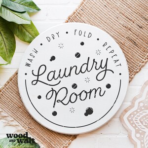 Laundry Room SVG | Laundry Cut File | Wash Dry Fold Repeat Circle ...