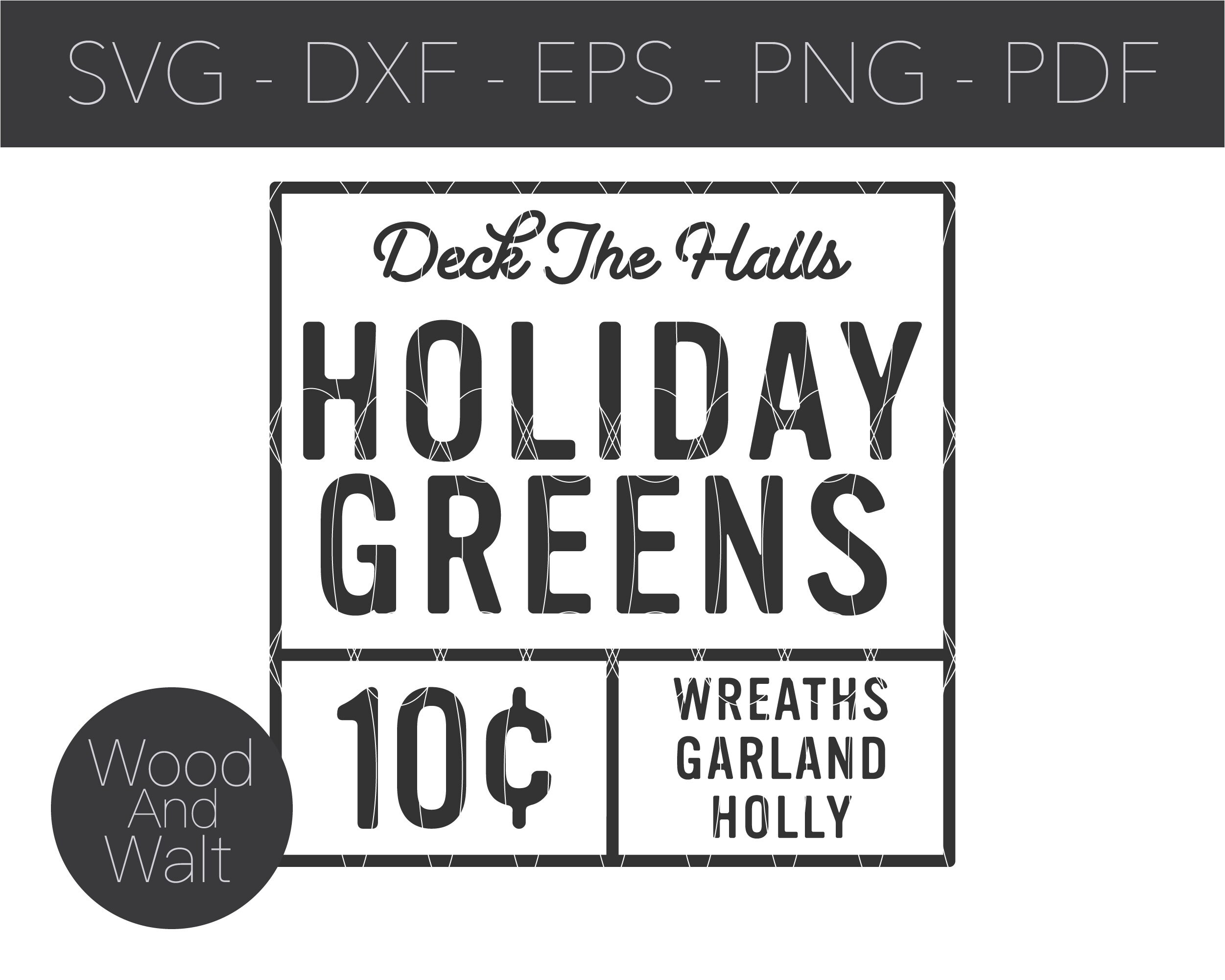Holiday Greens SVG Christmas Cut File Holiday Vintage | Etsy