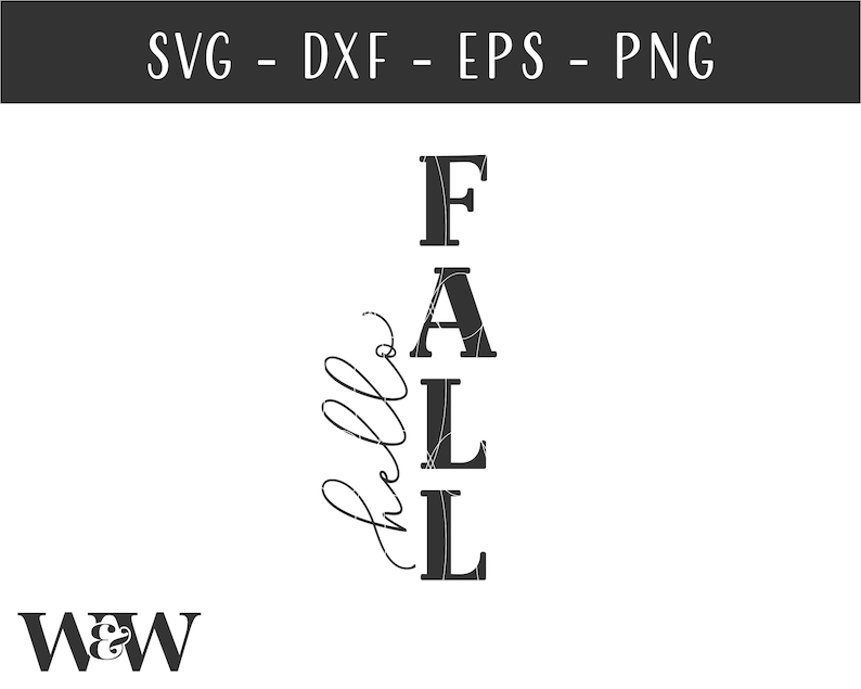 Hello Fall SVG Vertical Fall Sign SVG Autumn Sign SVG - Etsy