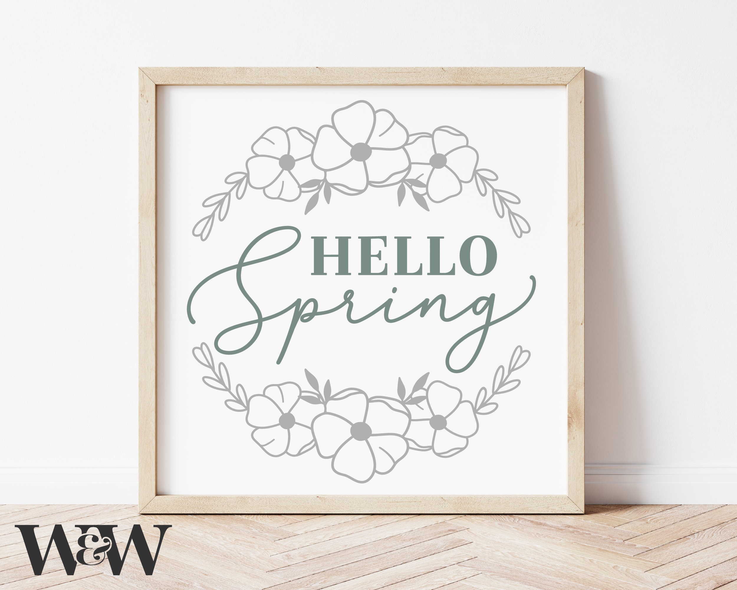 Round Hello Spring SVG Welcome Spring Sign SVG Spring - Etsy