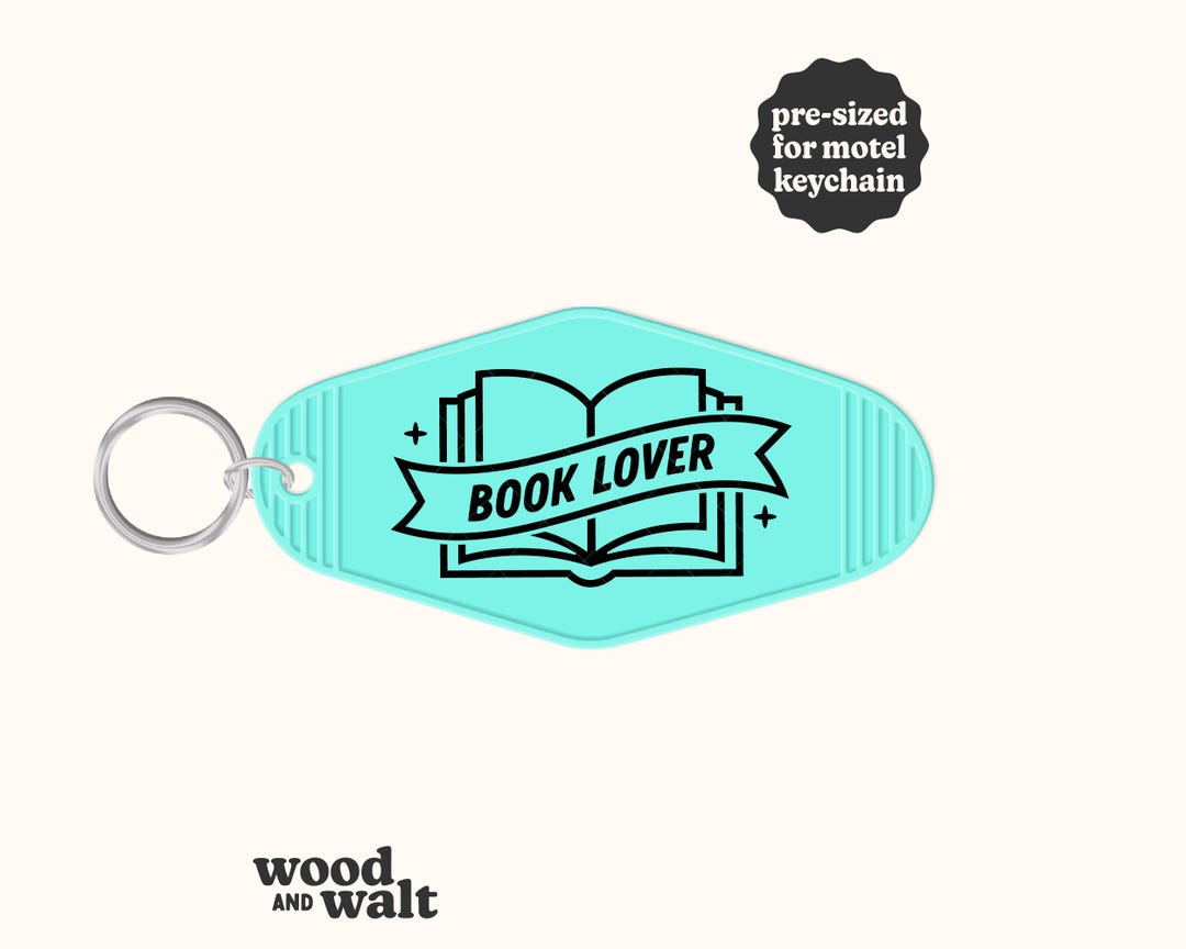 Book Lover Motel Keychain SVG PNG | Bookish Key Ring Cut File Design - Etsy