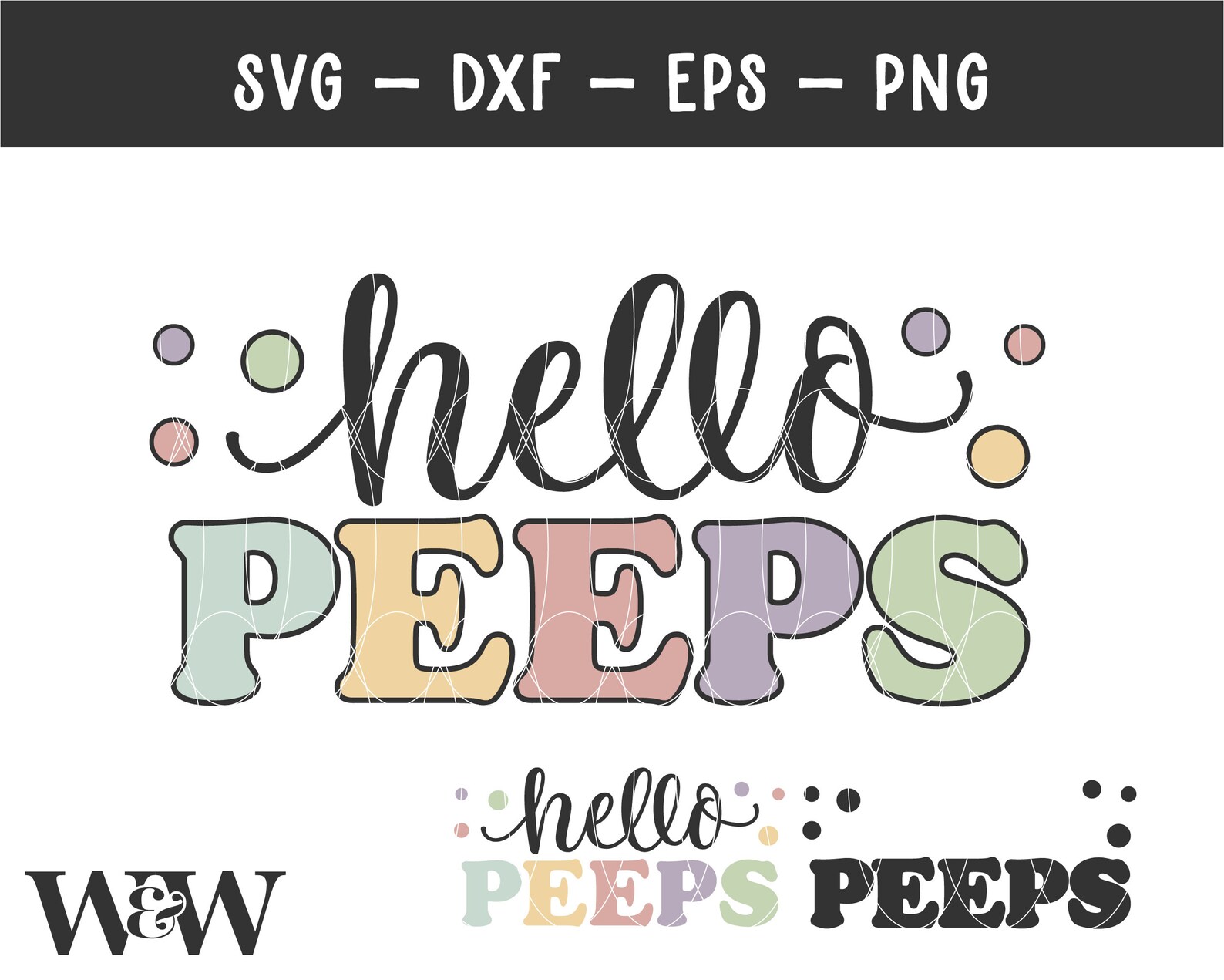 Hello Peeps SVG Easter Door Hanger SVG Round Easter Sign - Etsy Canada