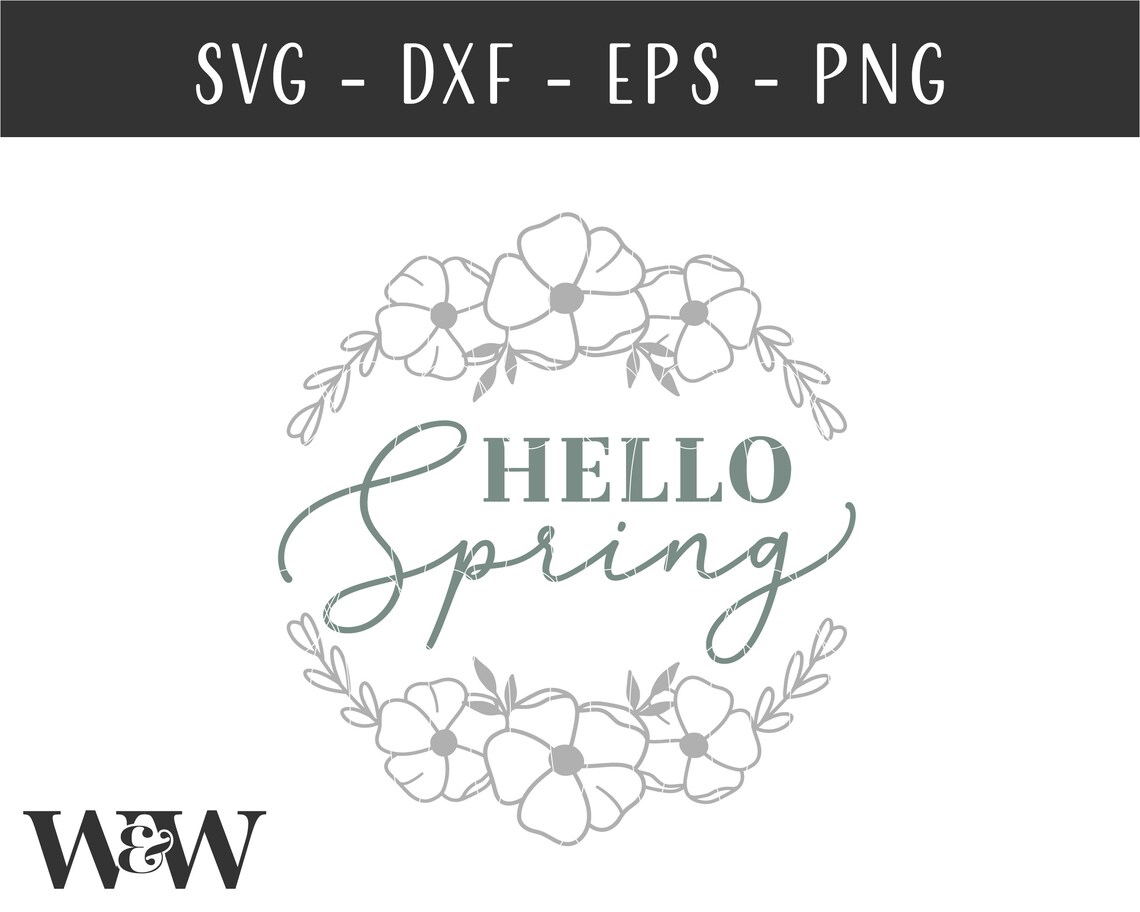 Round Hello Spring SVG Welcome Spring Sign SVG Spring - Etsy