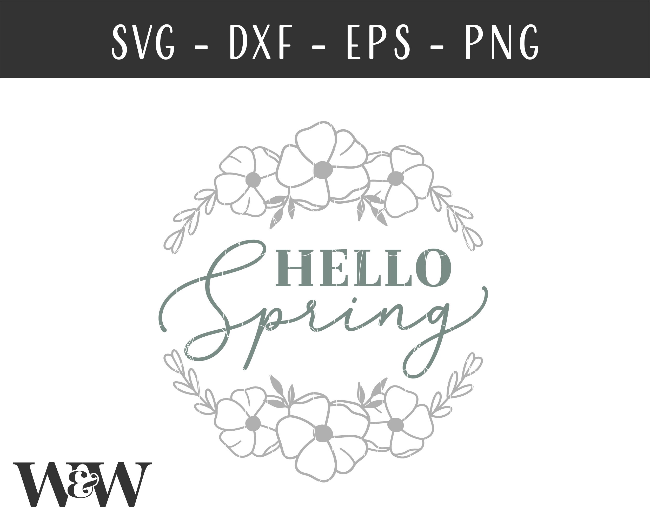 Round Hello Spring SVG Welcome Spring Sign SVG Spring - Etsy