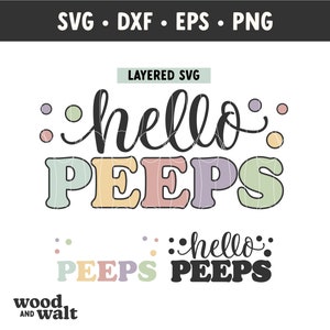 Hello Peeps SVG | Easter Door Hanger SVG | Round Easter Sign SVG ...