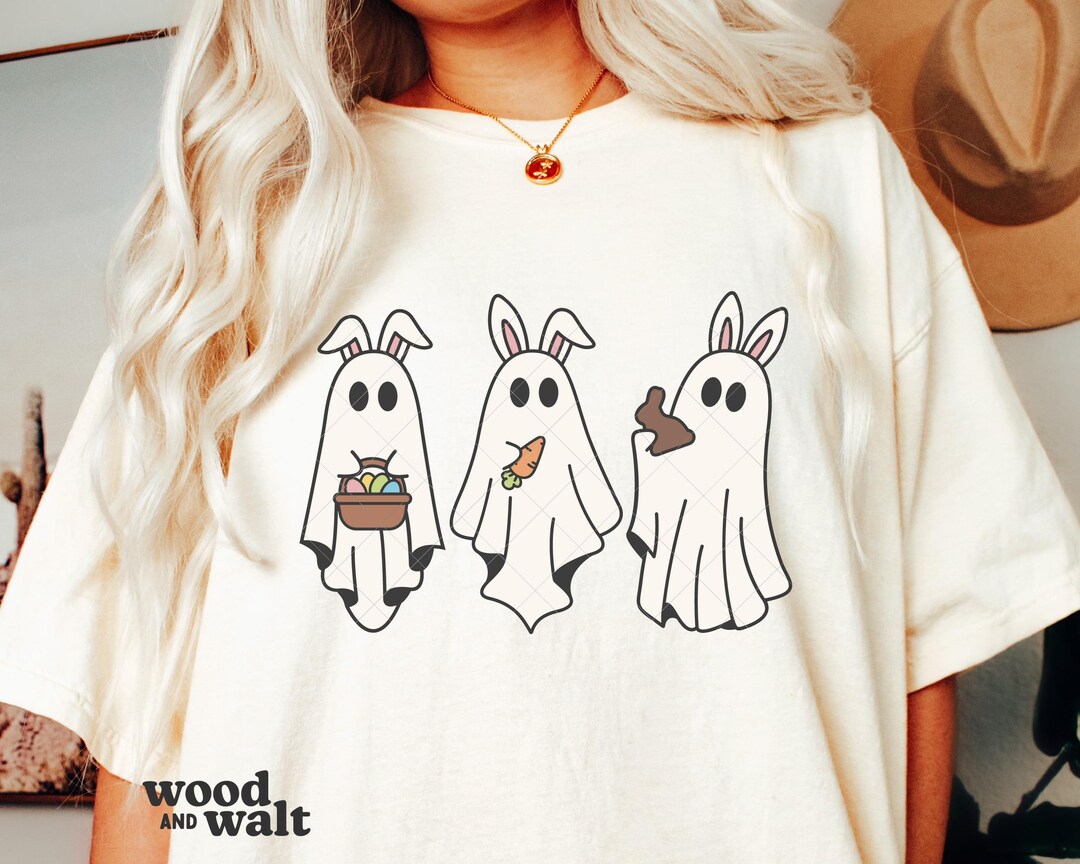 Easter Ghosts SVG | Spooky Easter Shirt SVG | Cute Easter Bunny Ghostie ...