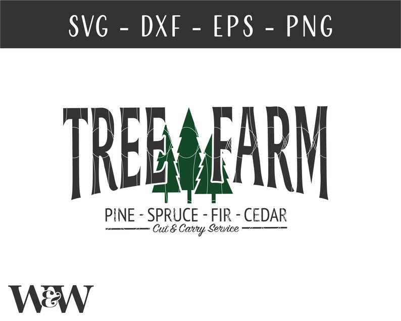 Tree Farm Cut & Carry Service SVG Christmas Cut File Pine | Etsy