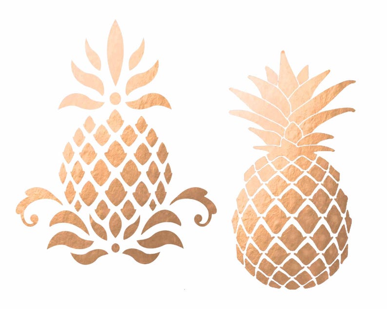 Digital Clip Art | Rose Gold Pineapples - Etsy