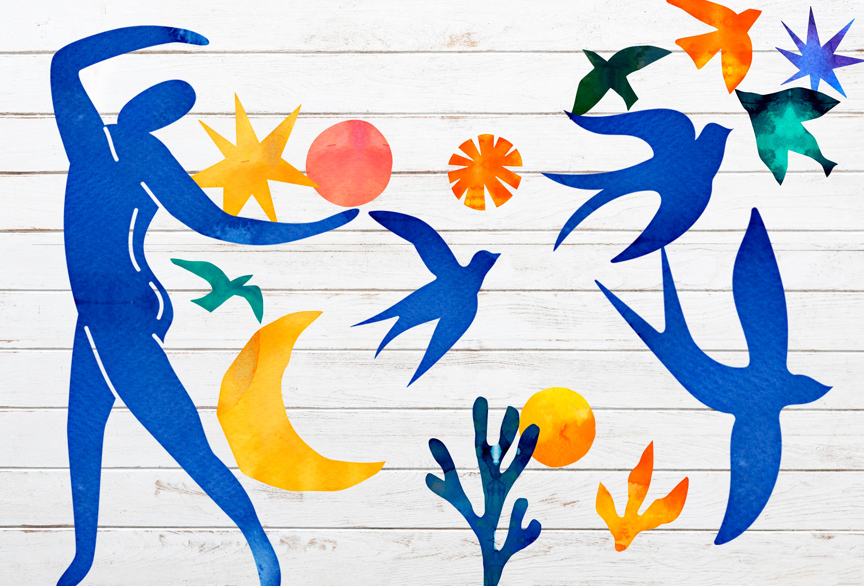 55 Mattise 'the Cut Outs' Style Collage Elements - Etsy