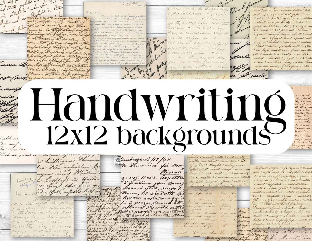 Vintage Letter Digital Paper: 12x12 Writing Clipart (20 Files) - Etsy