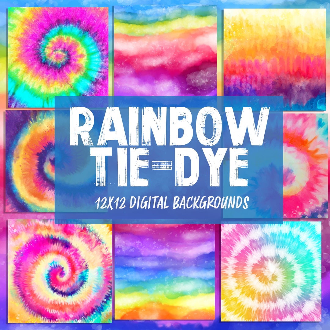 Rainbow Tie-dye Background, Graphic Designs, Printable Digital ...