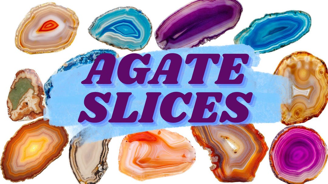 Agate Slices Clip Art Pack - 12 .png Files, Photographic Crystal ...
