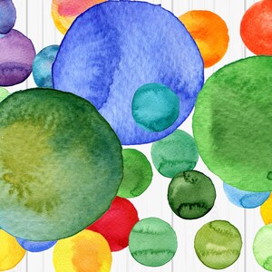 Watercolor Circles | Digital Clip Art | 300dpi .png Files | Transparent ...