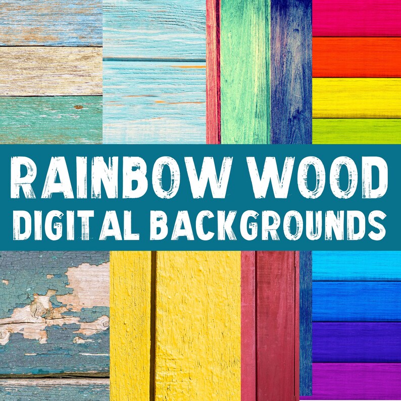 Colorful Rainbow Wood backgrounds rainbow digital textures | Etsy