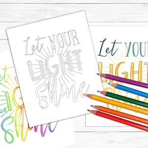Let Your Light Shine | Printable Coloring Page 8.5x11 Inches - Etsy