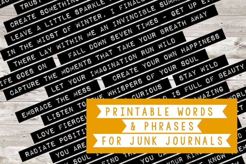 Junk Journal Words & Phrases: Vintage Labels, Affirmations (digital) - Etsy