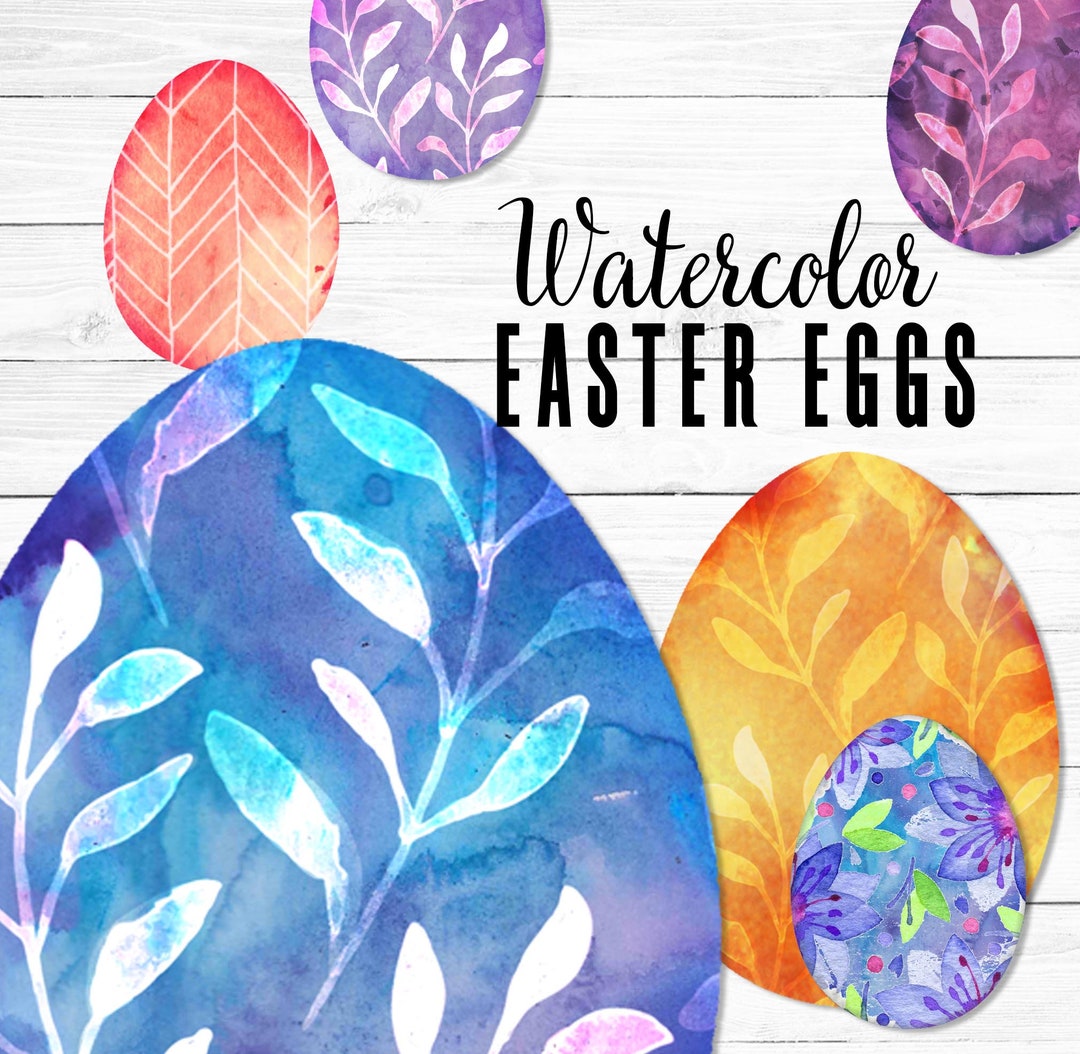 Watercolor Easter Eggs | Digital Clip Art | 300dpi .png Files ...