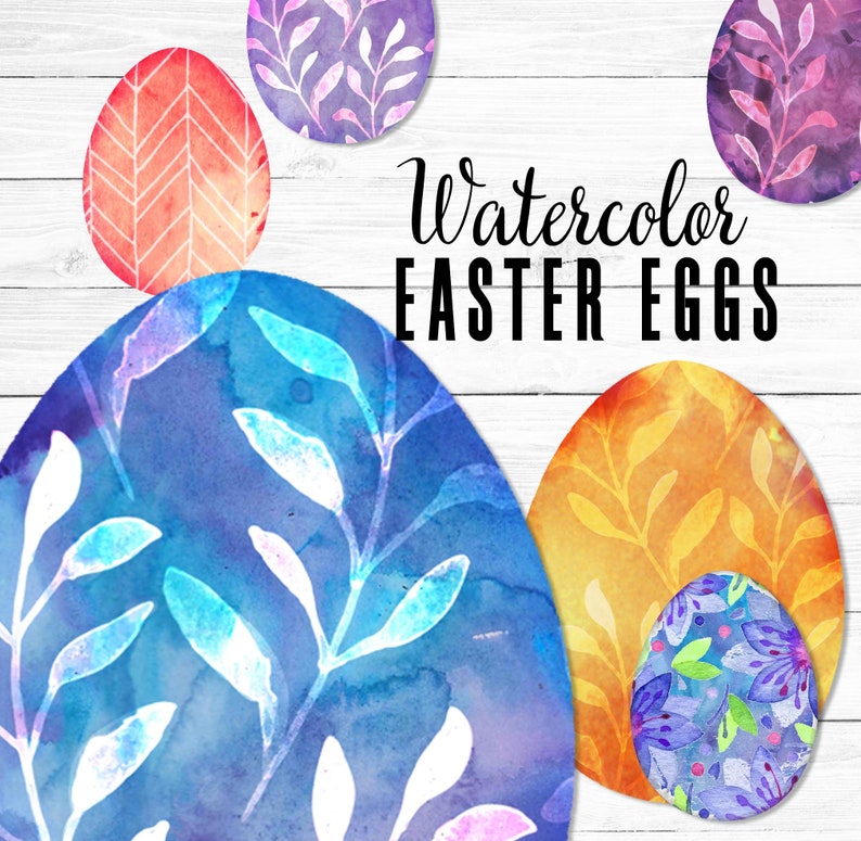 Watercolor Easter Eggs | Digital Clip Art | 300dpi .png Files ...