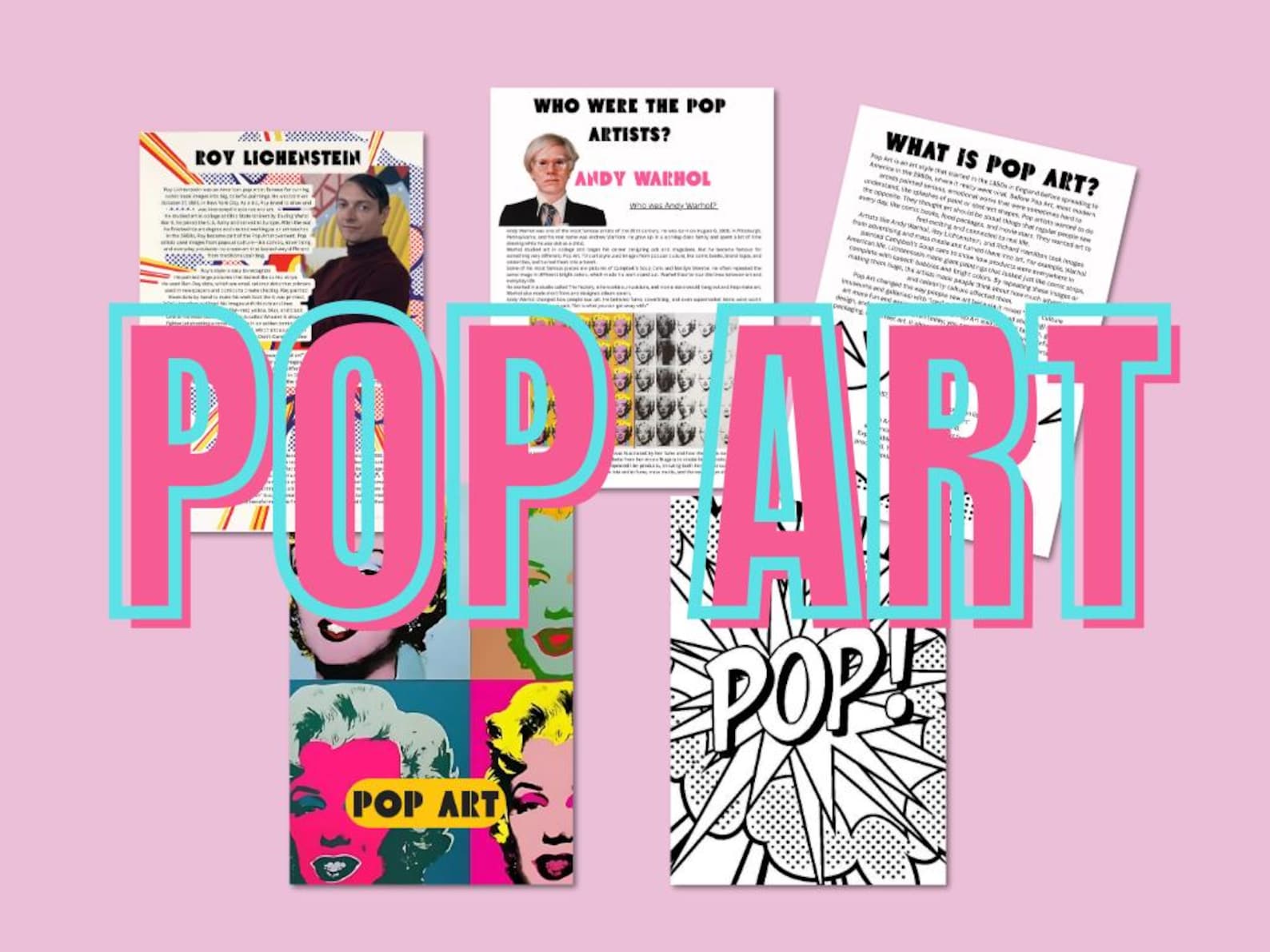 Pop Art Classroom Bundle: Art History Lesson, Printable Posters (29 ...